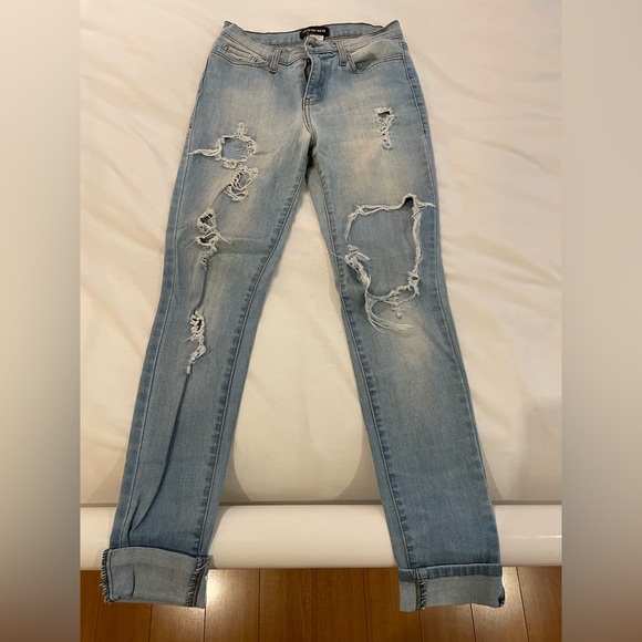 Fashion Nova | Jeans | Fashion Nova Curve Hugging Ripped Denim Jeans ...